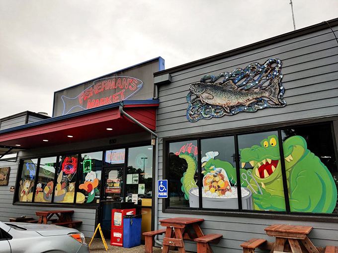 The unassuming exterior of Fisherman's Market belies the seafood treasures within. Like all great food discoveries, it's what's inside that counts.