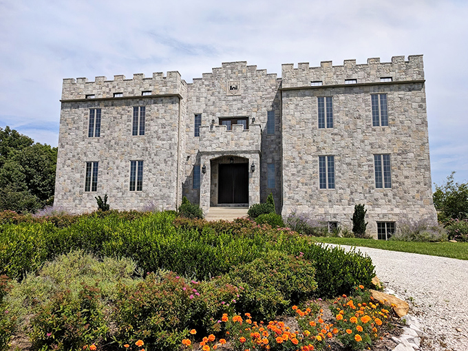 The stone facade of Clayshire Castle rises majestically from the Indiana countryside, proving that you don't need a passport to feel like royalty for a weekend.