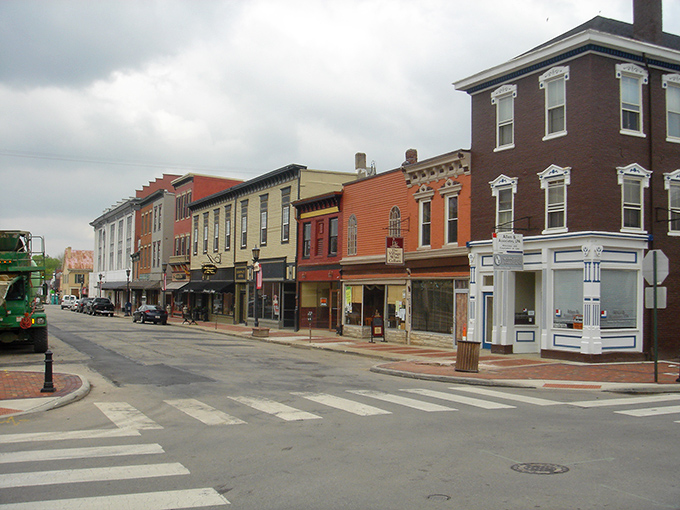 Autumn paints Lebanon's streetscape with fiery reds and oranges, creating a scene that belongs on a small-town America postcard.