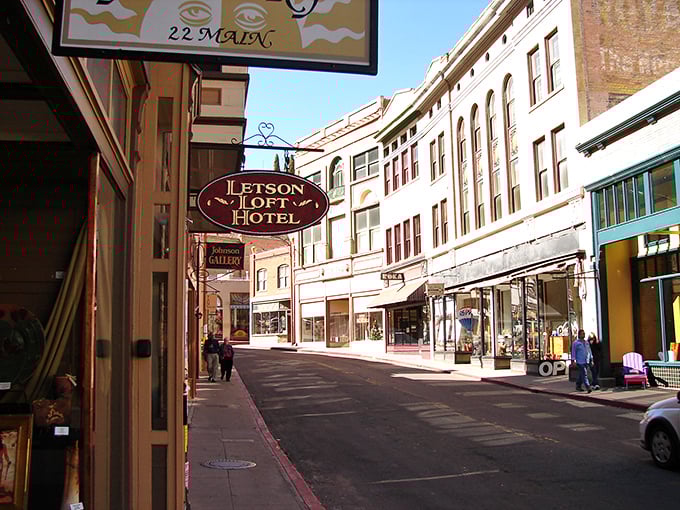 Main Street Bisbee looks like a movie set where the Wild West met Victorian architecture and decided to throw a block party together.