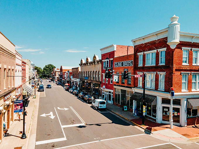 Daylight magic transforms Culpeper's historic downtown into a scene worthy of a Hollywood period film. Those brick facades aren't just pretty&mdash;they're storytellers with centuries of tales.