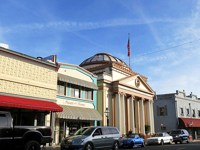 The iconic Del Oro Theatre's art deco tower stands sentinel over downtown Grass Valley, a beacon of nostalgia in a sea of modern multiplexes.