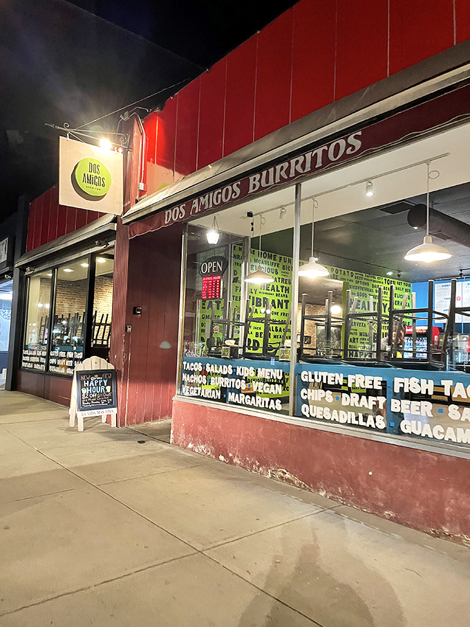 The unassuming red storefront of Dos Amigos on Concord's Main Street beckons hungry passersby with promises of Mexican delights within.