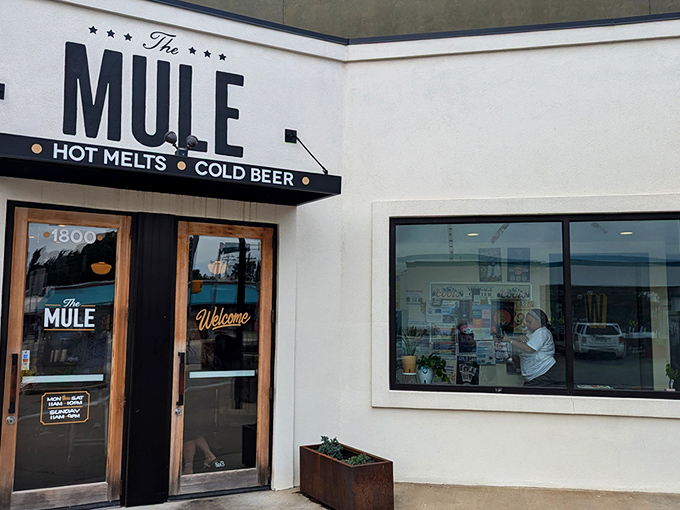 The unassuming exterior of The Mule belies the culinary treasures within. Like finding a diamond in a plain wrapper, this Oklahoma City gem promises "HOT MELTS &bull; COLD BEER" &mdash; and delivers spectacularly. 