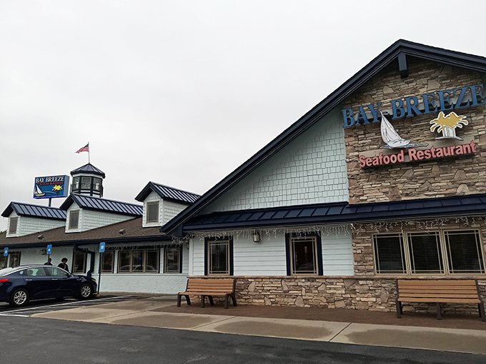 Bay Breeze's blue-lit exterior isn't trying to be South Beach fancy&mdash;it's the culinary equivalent of "come as you are, leave completely stuffed."