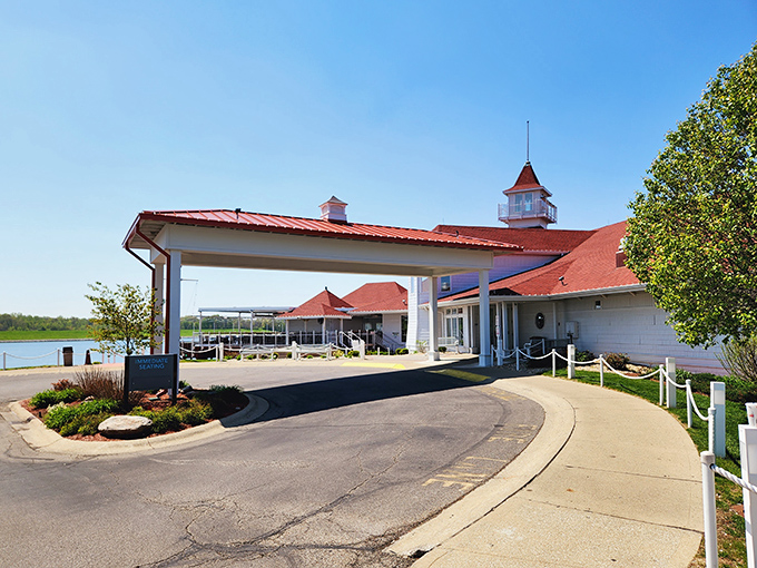 Rick's Caf&eacute; Boatyard's exterior offers that rare Indiana miracle&mdash;waterfront dining that makes you forget you're hundreds of miles from any ocean.
