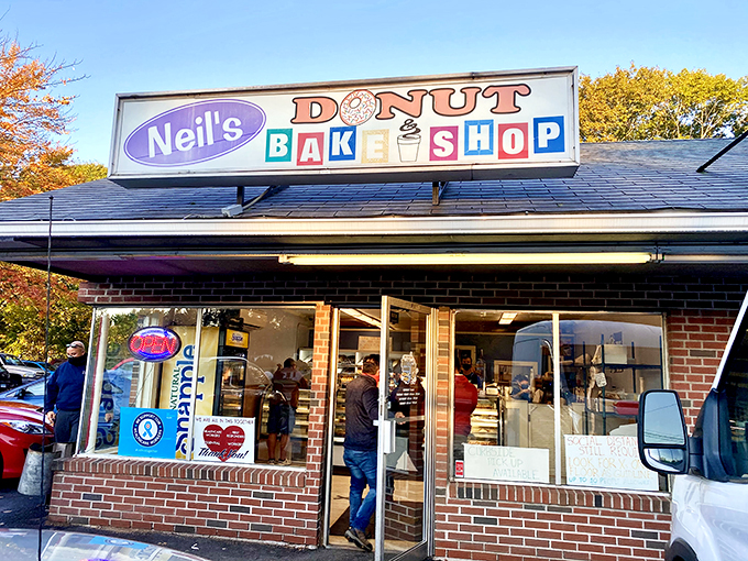 The unassuming brick exterior of Neil's Donuts hides a world of sugary wonders within. Connecticut's donut pilgrimage begins here.