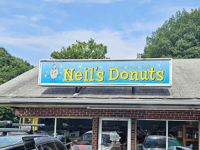The unassuming brick exterior of Neil's Donuts hides a world of sugary wonders within. Connecticut's donut pilgrimage begins here.