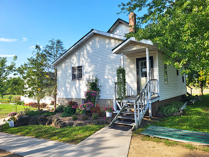 The unassuming white farmhouse that houses Pleasant View Bakery stands like a beacon of hope for carb enthusiasts. No fancy signage needed when your donuts speak for themselves.
