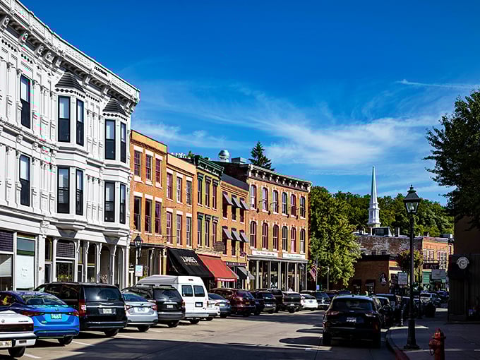 Main Street's parade of Victorian storefronts feels like you've stumbled onto a movie set where modern commerce meets 19th-century architecture.