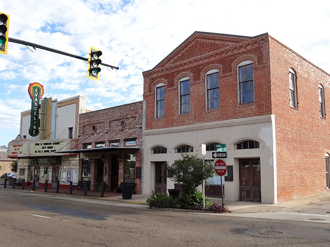 New Iberia's historic downtown looks like a movie set, but it's the real deal &ndash; brick facades and vintage charm included.