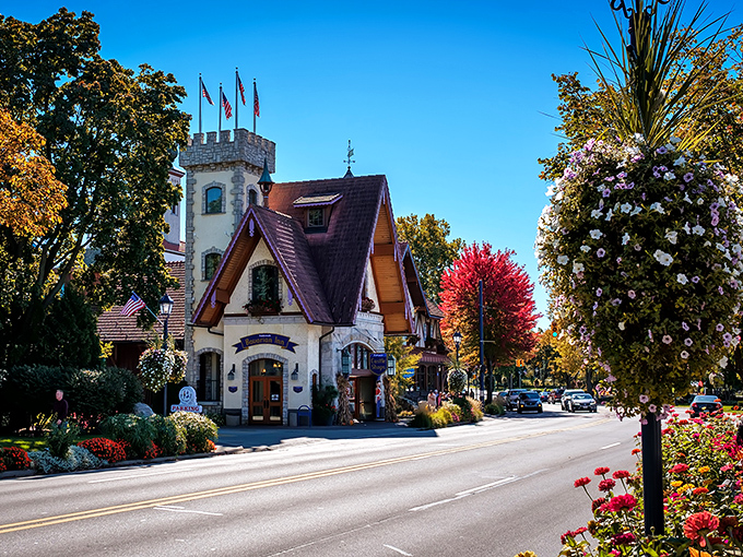 Bavarian fantasy meets Midwest reality in this storybook entrance to Frankenmuth. The castle-like tower and Tudor architecture transport you straight to the Alps without the jet lag.