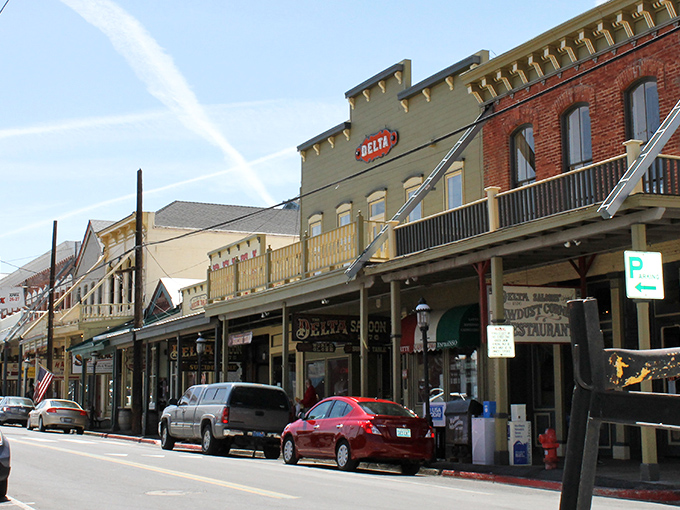 C Street welcomes you with its historic storefronts and wooden boardwalks. The Delta Saloon sign beckons like an old friend with stories to tell.