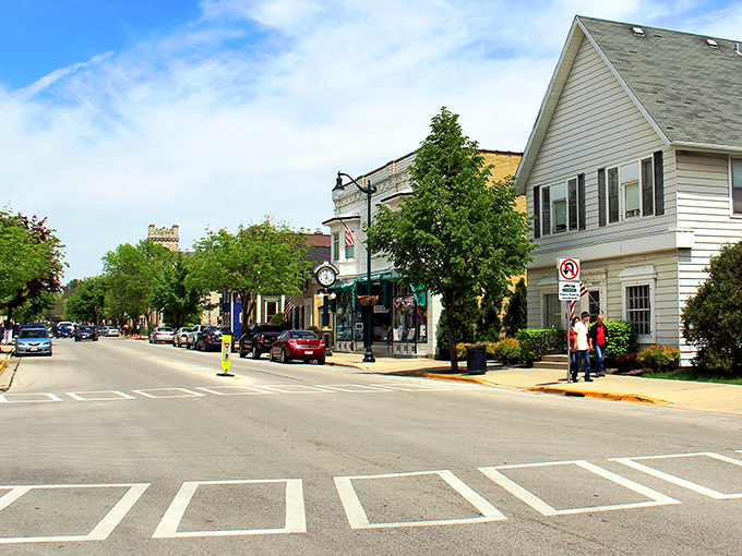 The iconic smokestack of Cedarburg's historic mill stands sentinel over Cedar Creek, a reminder that industrial heritage can actually be drop-dead gorgeous.