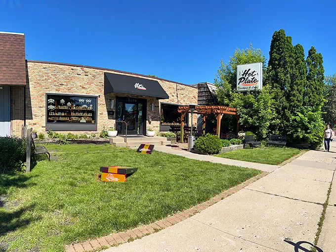 Hot Plate's unassuming exterior hides a breakfast paradise that proves the old adage: never judge a restaurant by its awning.