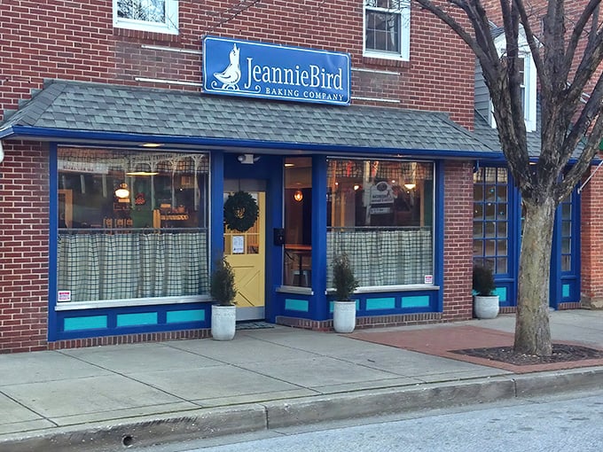 The cheerful blue storefront of JeannieBird beckons like a culinary lighthouse on Westminster's Main Street.