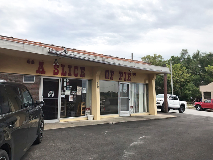 The unassuming storefront might not look like much, but behind that modest green facade lies a treasure trove of pie perfection waiting to be discovered. 