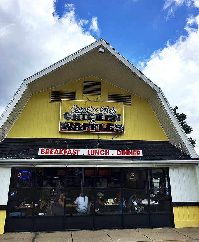 That A-frame roof isn't just architectural flair&mdash;it's a beacon calling hungry souls to chicken paradise in Marlow Heights.