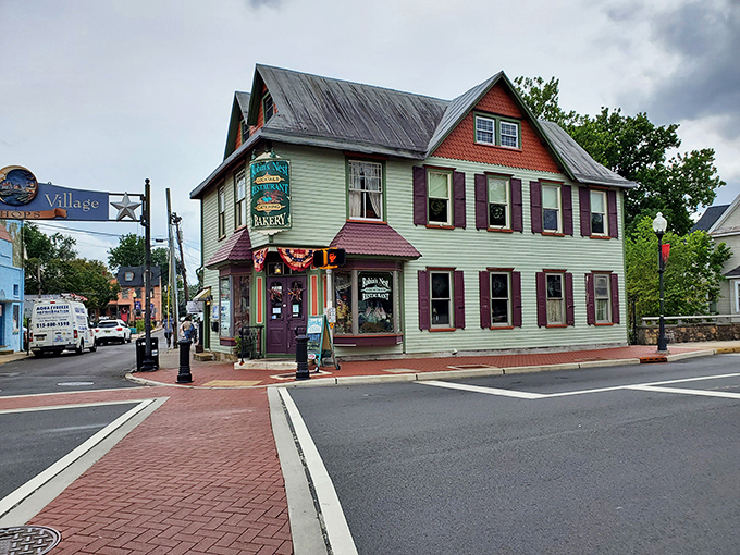 This mint-green Victorian charmer stands like a time capsule in modern Mount Holly, its metal roof and burgundy trim beckoning hungry time travelers.