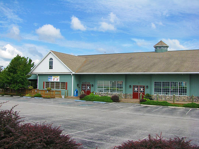 The turquoise facade of Bay City stands like a coastal mirage in Hanover, complete with cupola that seems to ask, "Ocean? What ocean? We don't need no stinking ocean!"