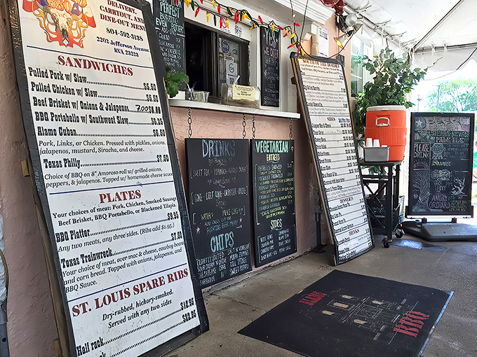 The unassuming exterior of Alamo BBQ looks like a beacon for smoke-seekers in Richmond's Church Hill neighborhood. BBQ paradise doesn't need fancy digs.