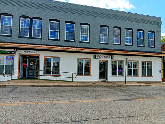 The unassuming exterior of My Sister's Fault in downtown Milford hides culinary treasures that would make even the most jaded food critic weep with joy.