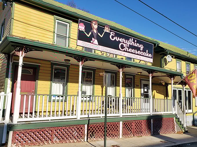 The sunshine-yellow exterior of Everything Cheesecake beckons like a dessert-filled lighthouse for sugar-seeking sailors in Martinsburg.