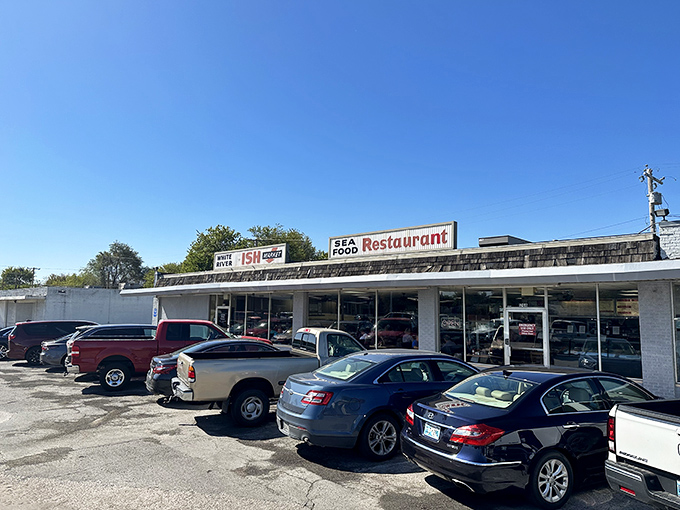 The unassuming exterior of White River Fish Market belies the seafood treasures within – proof that in Oklahoma, you shouldn't judge a fish by its cover.