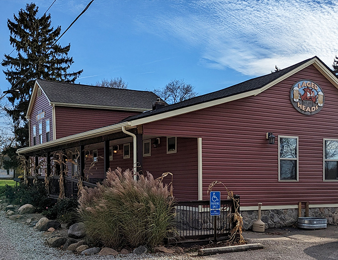 The unassuming red exterior of Lager Heads beckons like a barbecue beacon. Don't let the humble building fool you&mdash;smoky treasures await inside.