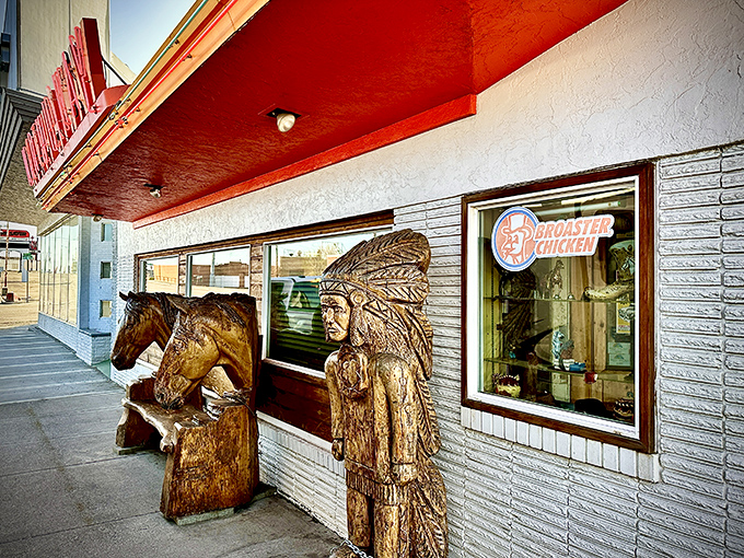 The iconic North Hi-Way Cafe sign stands tall against the Idaho sky, a beacon of breakfast hope for hungry travelers and locals alike.
