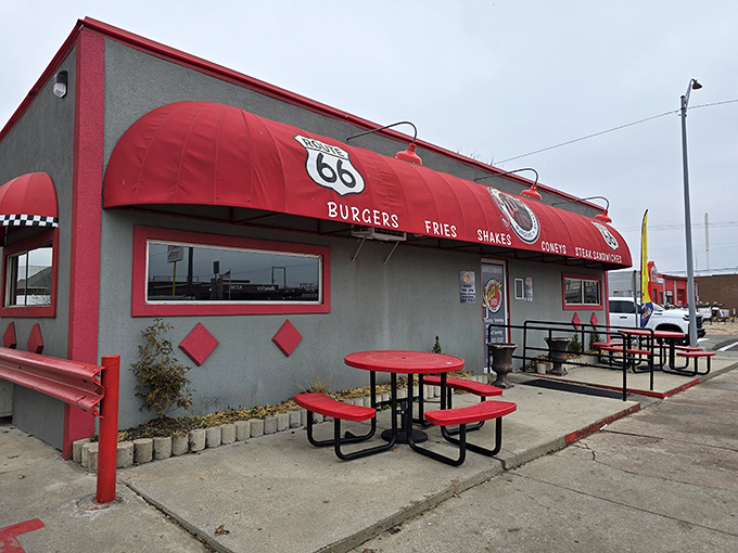 Route 66 nostalgia comes alive under that iconic red awning. Sid's Diner isn't just a restaurant&mdash;it's a time machine disguised as a roadside attraction.