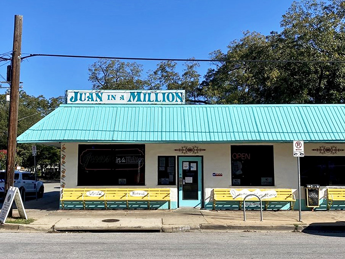 The turquoise-roofed treasure on East Cesar Chavez beckons with its sunny yellow benches. Austin's breakfast pilgrimage site doesn't need fancy signage when the food speaks volumes.