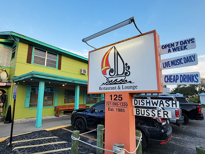The blue exterior of Monstah Lobstah might not scream "culinary revelation," but that red sign promises a taste of New England that delivers every time.