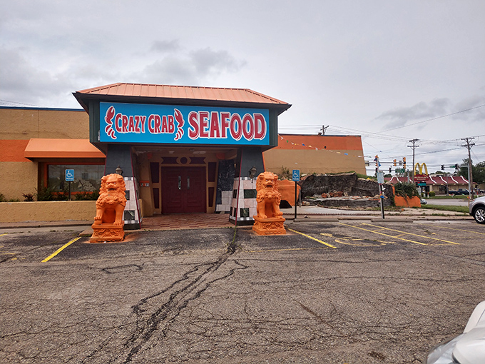Those orange guardian lions aren't just decorative&mdash;they're sentinels protecting what might be the most surprising seafood oasis in the Midwest.
