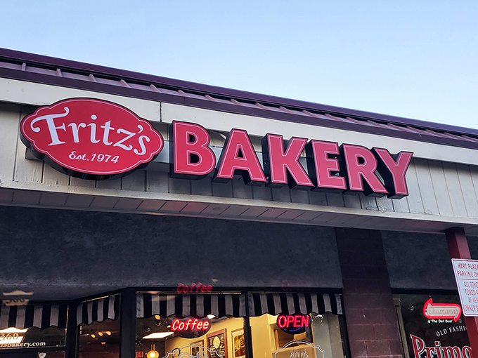 The iconic red Fritz's Bakery sign has been a beacon of baked goodness in Langhorne since 1974, promising carb-laden happiness to all who enter.