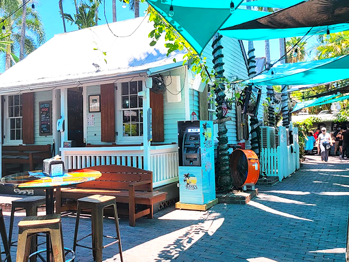 Paradise found! Garbo's turquoise cottage and shaded patio create the perfect Key West vibe for serious food enthusiasts seeking refuge from ordinary meals.