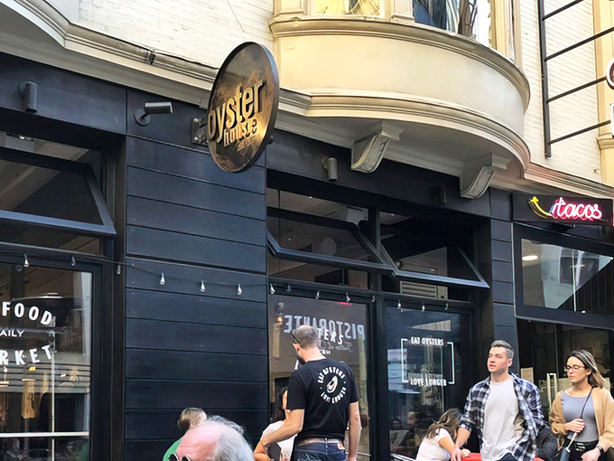 Nestled on Sansom Street, Oyster House's modest exterior belies the seafood paradise waiting inside. That blue sign is basically a lighthouse for hungry souls.