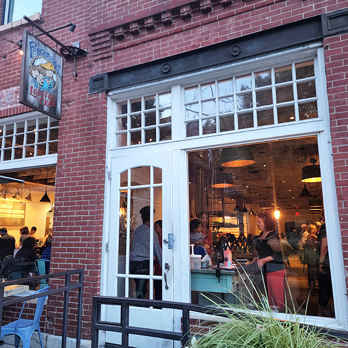 Historic Benton Park provides the perfect backdrop for Peacemaker's culinary magic, where string lights and outdoor seating beckon seafood lovers year-round. 