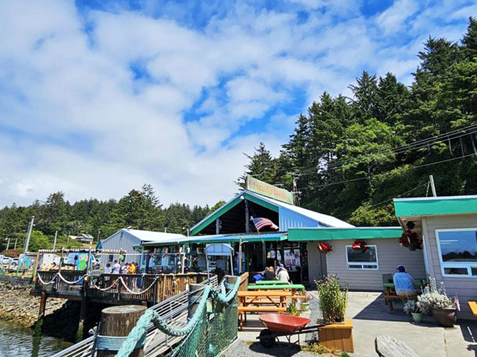 The unmistakable green roof and colorful character cutouts welcome seafood pilgrims to Kelly's Brighton Marina, where ocean-to-table isn't a trend&mdash;it's just Tuesday.