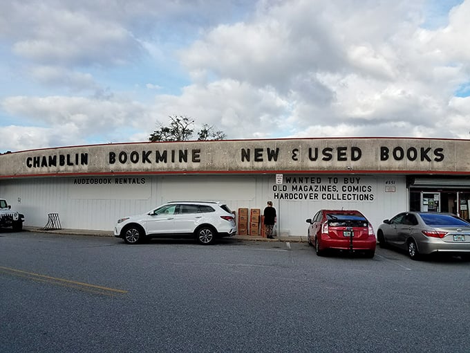 The unassuming exterior of Chamblin Bookmine belies the literary universe waiting inside. Like finding Narnia in a wardrobe, but with more paperbacks.