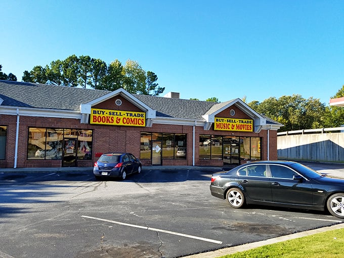 The unassuming strip mall exterior of Book Nook belies the literary wonderland waiting inside. Like finding Narnia in a closet, but with more Batman comics.
