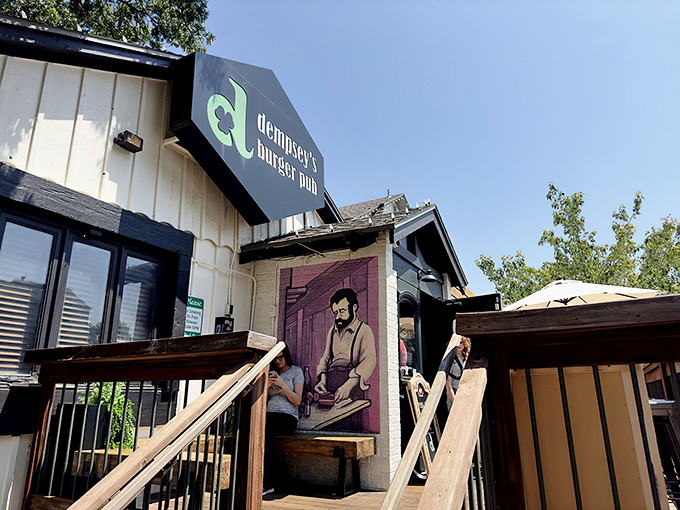 Dempsey's white cottage-like exterior stands proudly in Wichita, its distinctive green logo beckoning burger enthusiasts like a meaty lighthouse on a hungry sea.