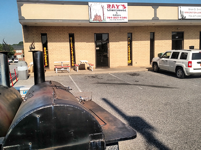 The unassuming exterior might fool you, but that smoker out front is the culinary equivalent of a "Beware of Deliciousness" sign.