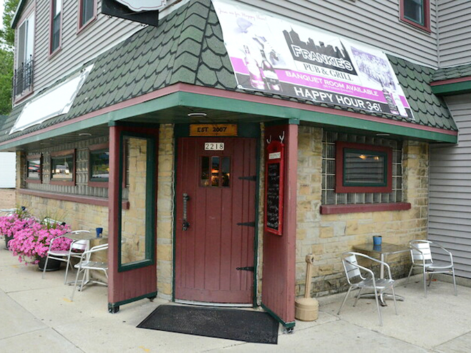 The unassuming exterior of Frankie's Pub & Grill stands like a sentry guarding culinary treasures within. Wisconsin's best-kept secrets often hide behind the simplest facades.