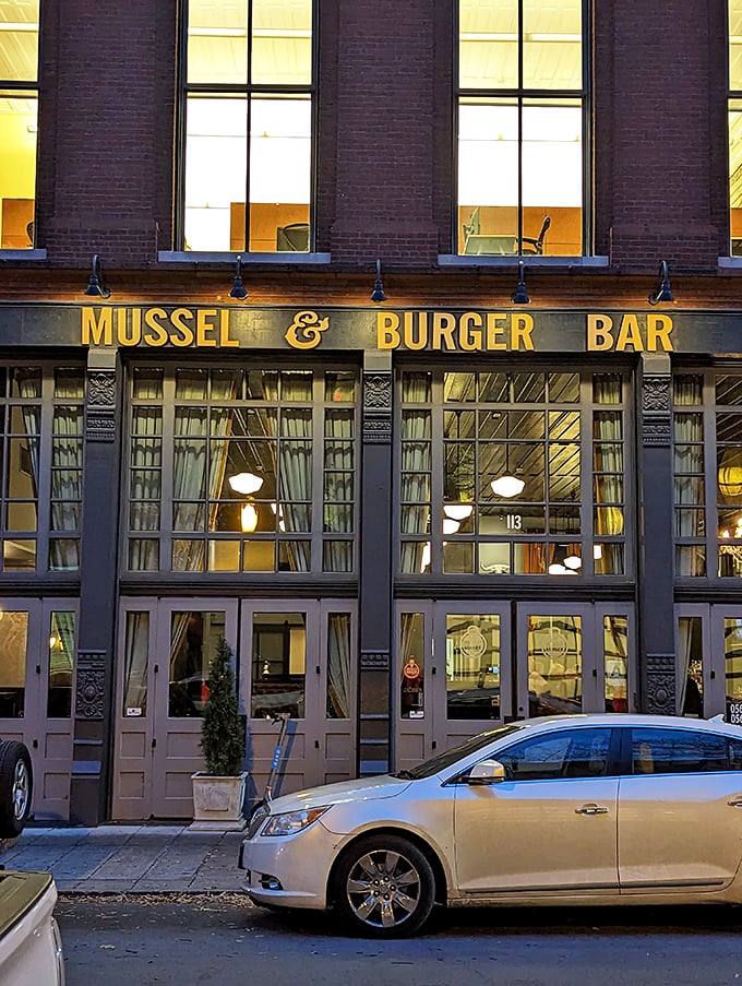 The unassuming exterior of Mussel & Burger Bar beckons like a siren song to burger lovers across Kentucky. Those columns aren't just holding up the roof&mdash;they're supporting culinary dreams.