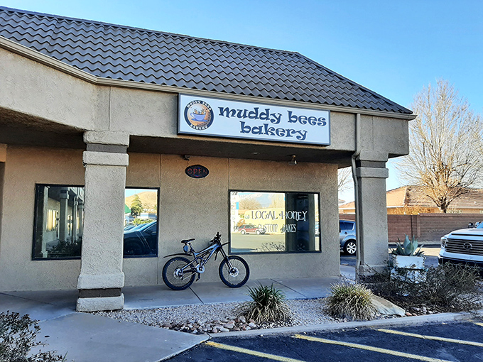 The unassuming exterior of Muddy Bees Bakery hides a wonderland of carb-laden treasures. Those honeycomb designs aren't just decoration&mdash;they're a warning sign for your willpower.