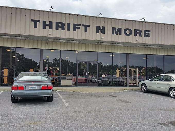 The bold eagle logo and striking signage welcome treasure hunters to this unassuming Attalla landmark. Behind these doors, bargain paradise awaits.