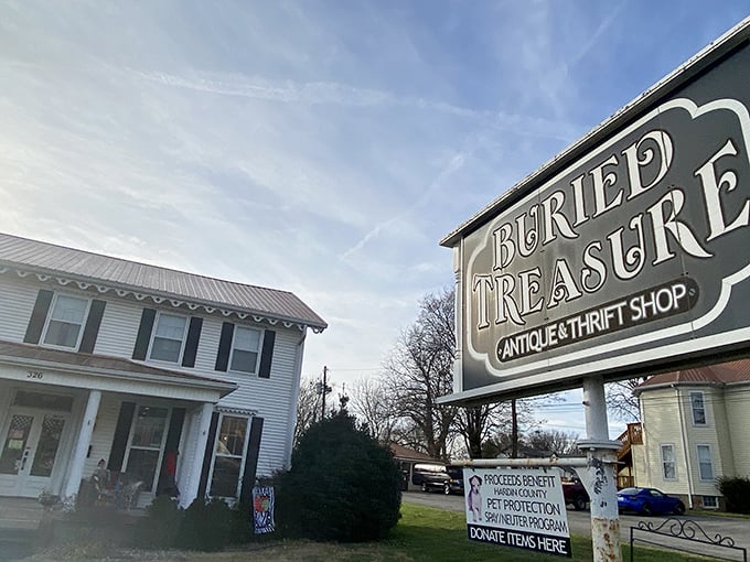 Like a treasure chest disguised as a charming colonial home, Buried Treasure's exterior promises adventure within those white-sided walls. 