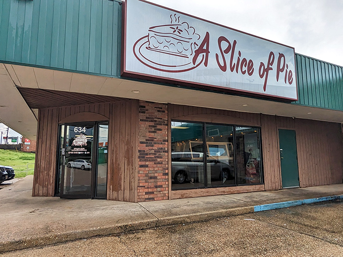 The unassuming exterior of A Slice of Pie stands like a dessert speakeasy, quietly promising treasures that make detours worthwhile.