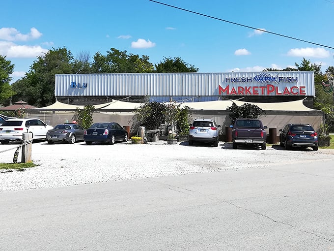 Exterior: The unassuming exterior of Blu Fish House proves once again that the best seafood treasures are often hidden in plain sight, no lighthouse required.